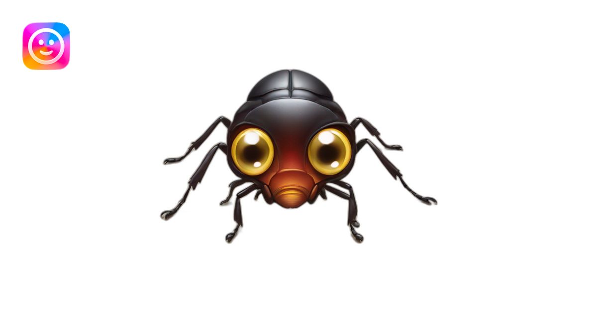 funny big eyed bug attracted to light emoji | AI Emoji Generator