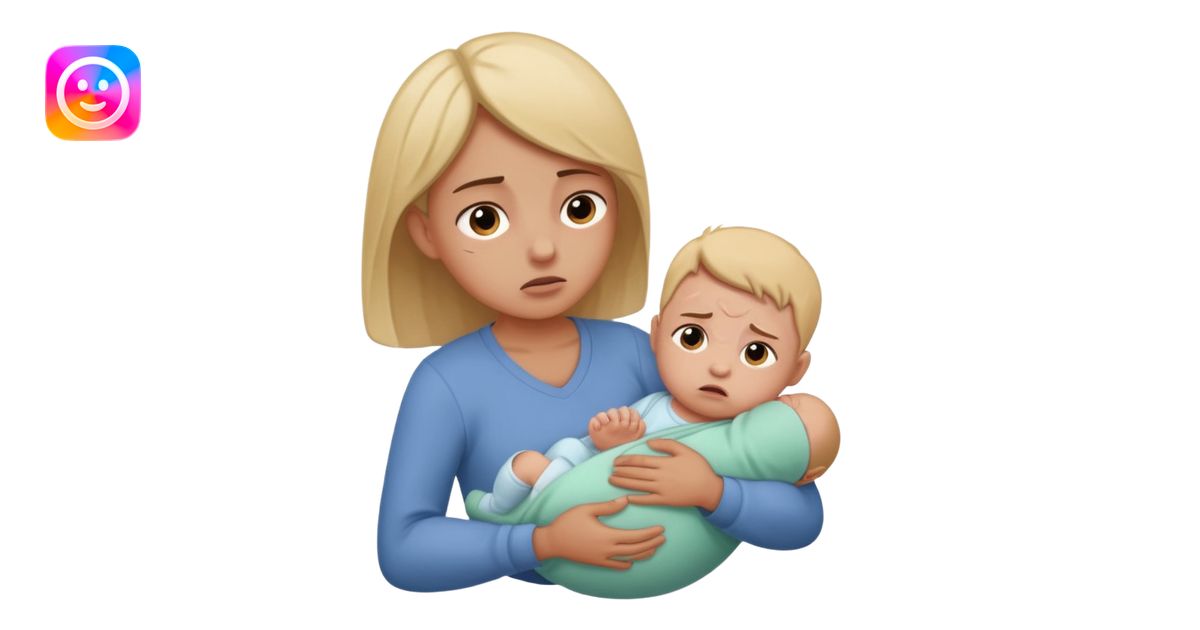 Giving birth emoji mom pushing out baby emoji | AI Emoji Generator
