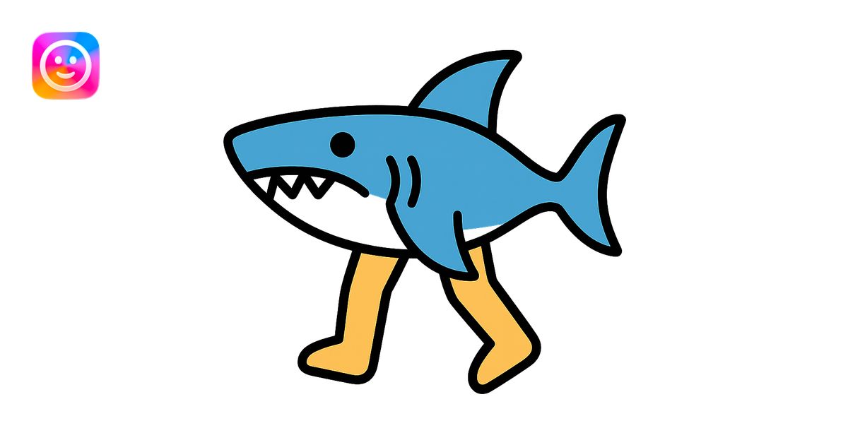 shark with legs colored icon icon | AI Emoji Generator