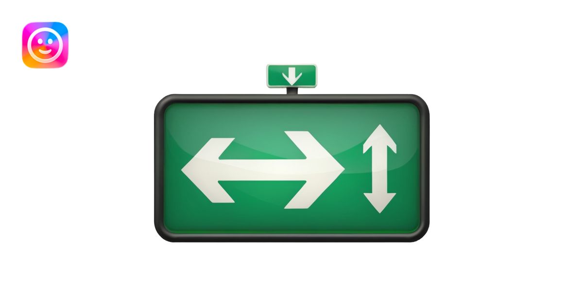 Exit Sign – green arrow emoji | AI Emoji Generator