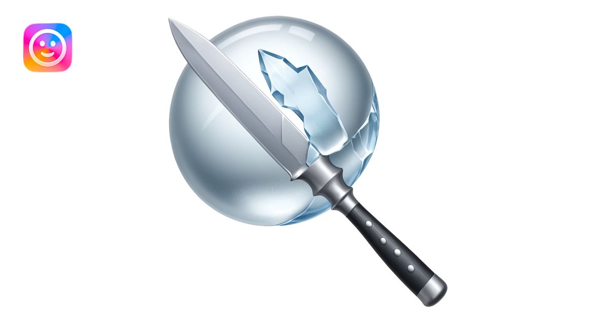 The knife is only visible from above, its tip showing from behind the ...