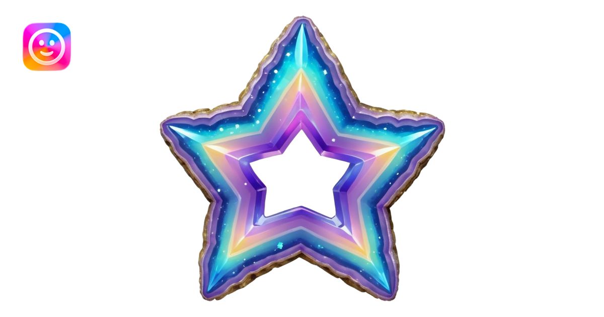 hd detailed glittering holographic star shaped geode emoji | AI Emoji ...