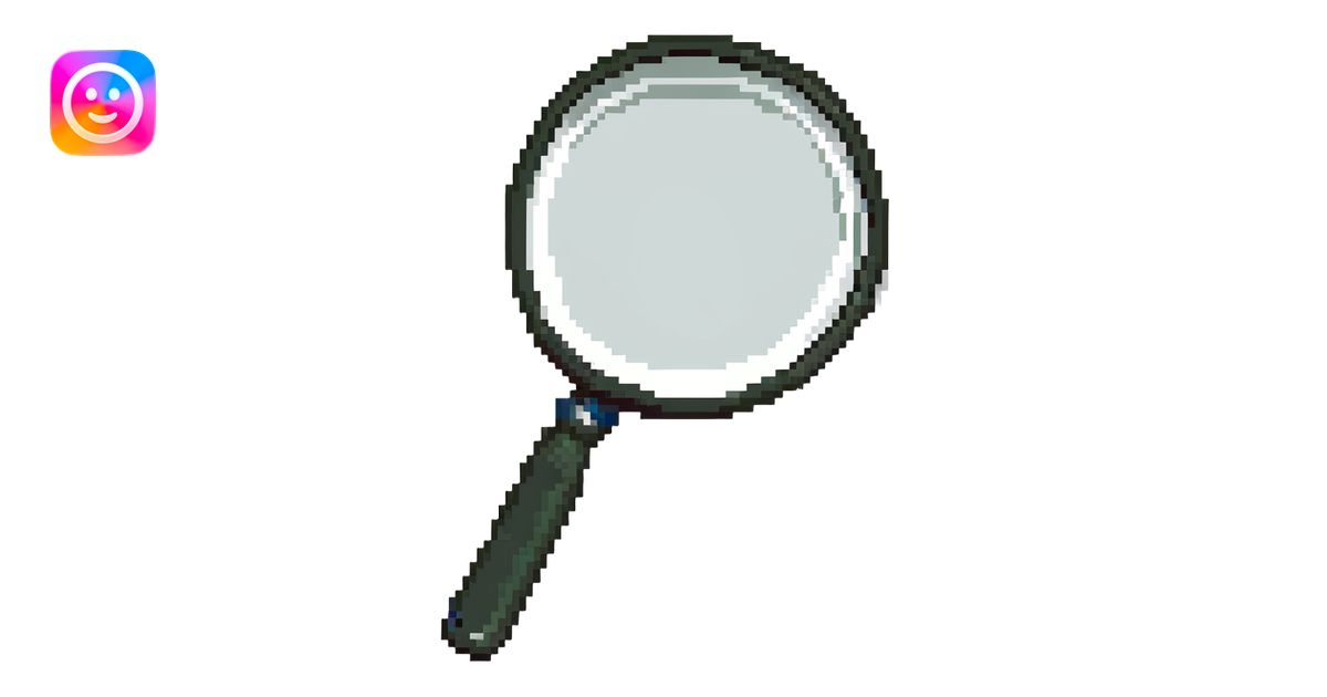 A detailed magnifying glass showing pixel details illustration | AI ...