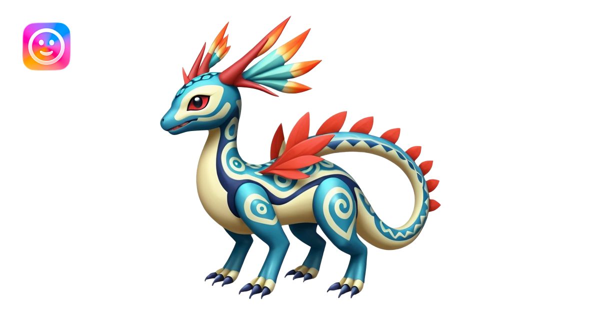 zig-zag-patterned tribal tropical hot spotted Meloetta-Dialga-Salamence ...