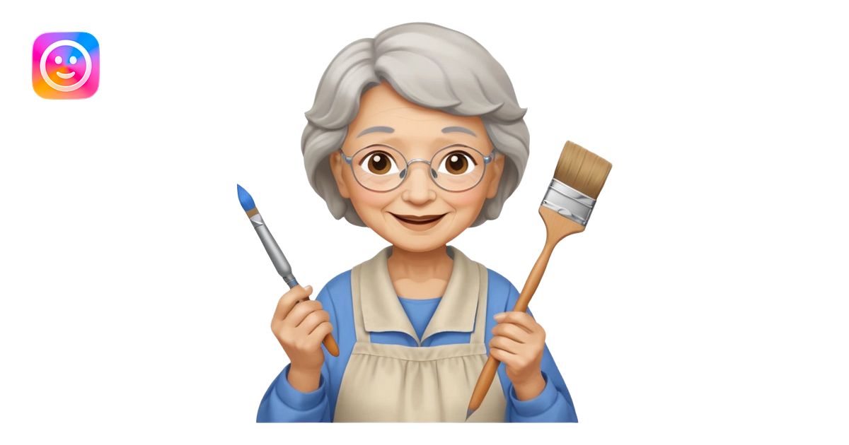 Grandma is painting 🖼️🎨👵🏻 emoji | AI Emoji Generator