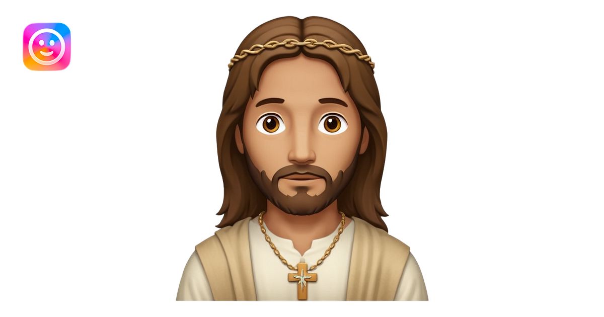 Jésus avec un collier avec une croix emoji | AI Emoji Generator