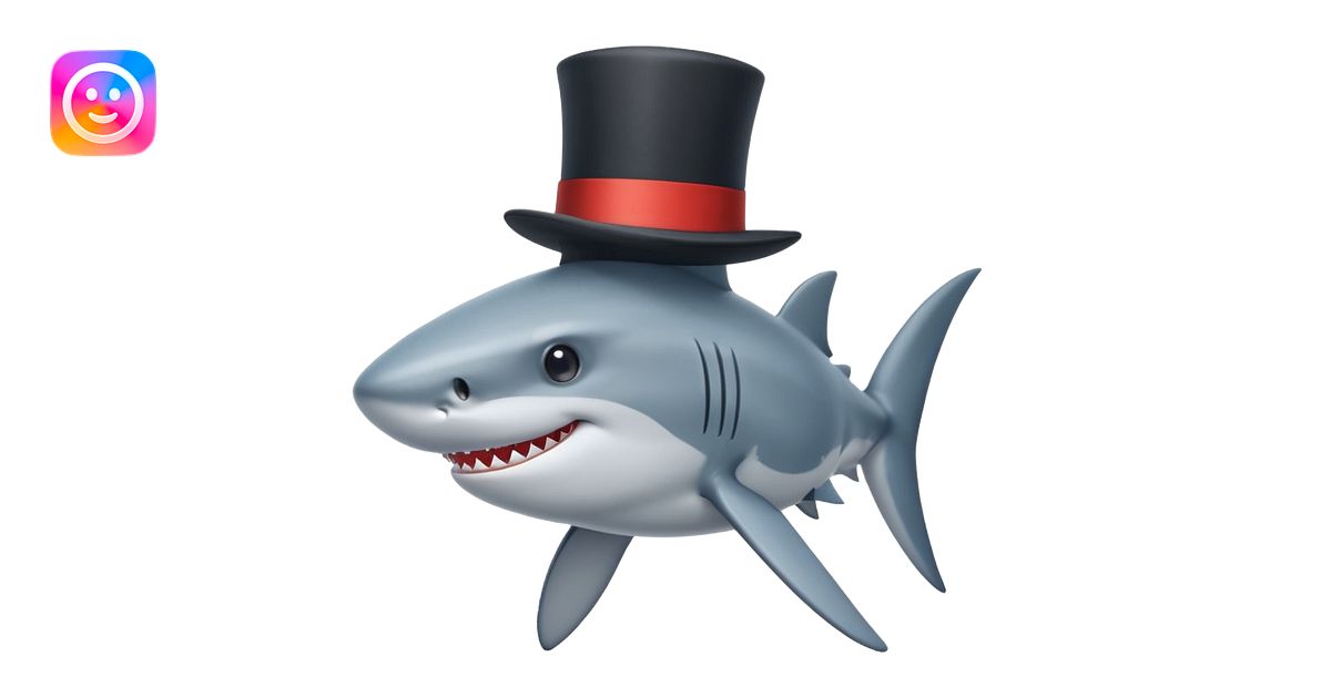 Shark with a top hat emoji | AI Emoji Generator