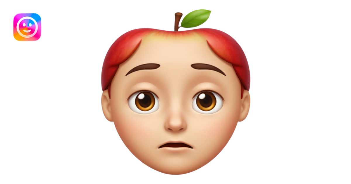 Apple emoji style, high clarity slightly widened eyes, subtle tension ...