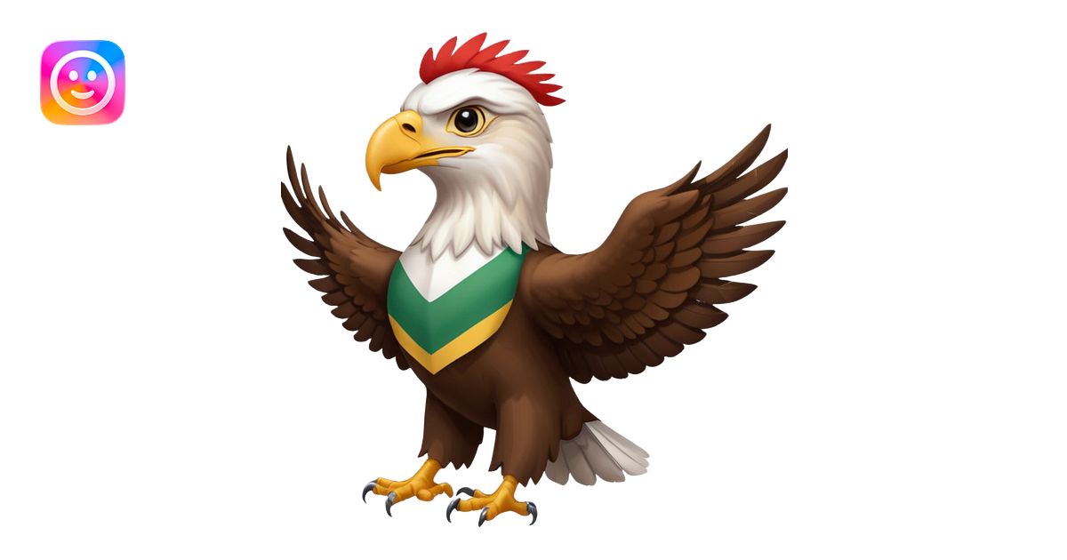 an eagle with its back turned and the Kurdistan flag on its back emoji ...