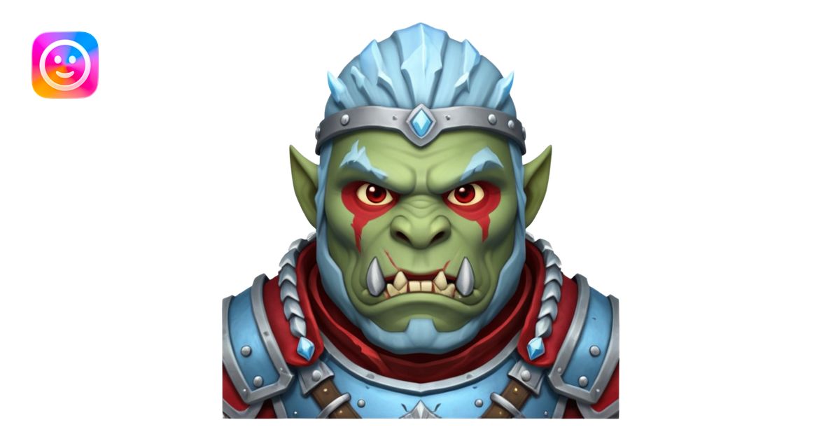 Fantasy Christmas orc legion soldier icon, iron tundra army theme ...