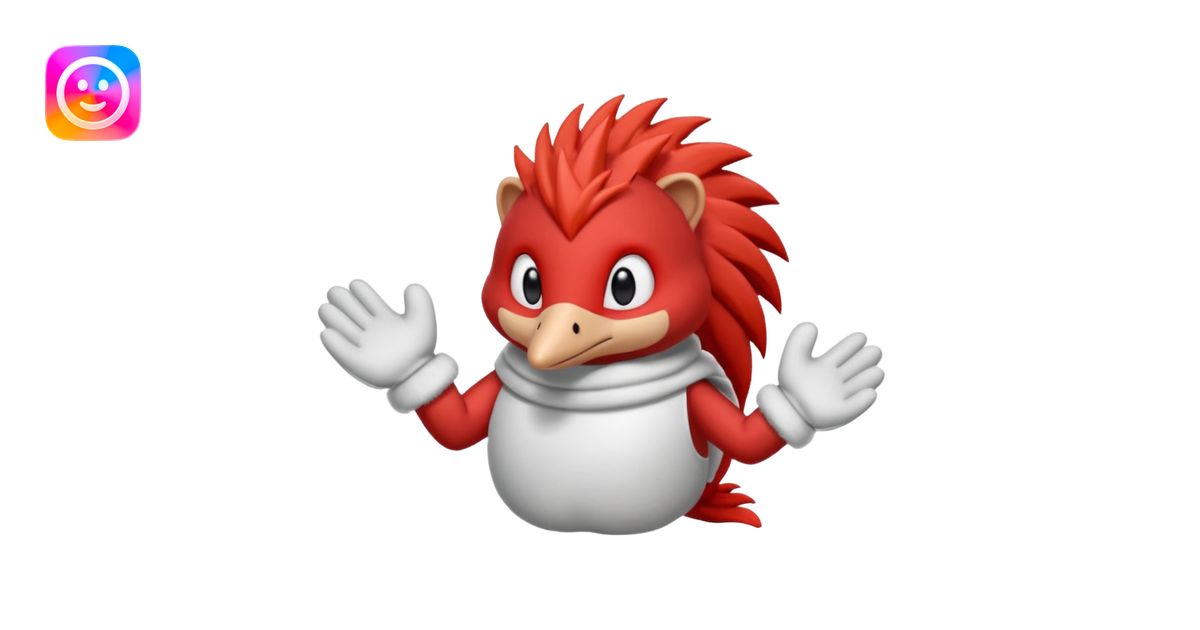 knuckles a red animal with peach arms and white mittens that have no ...