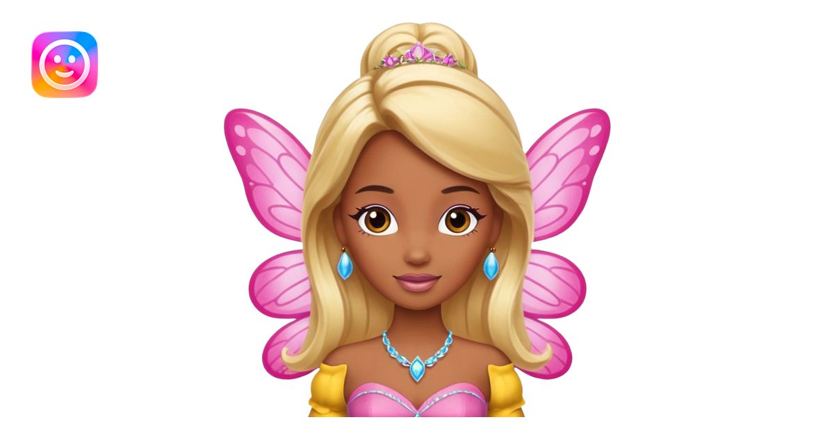 brown skin blonde barbie fairy emoji | AI Emoji Generator
