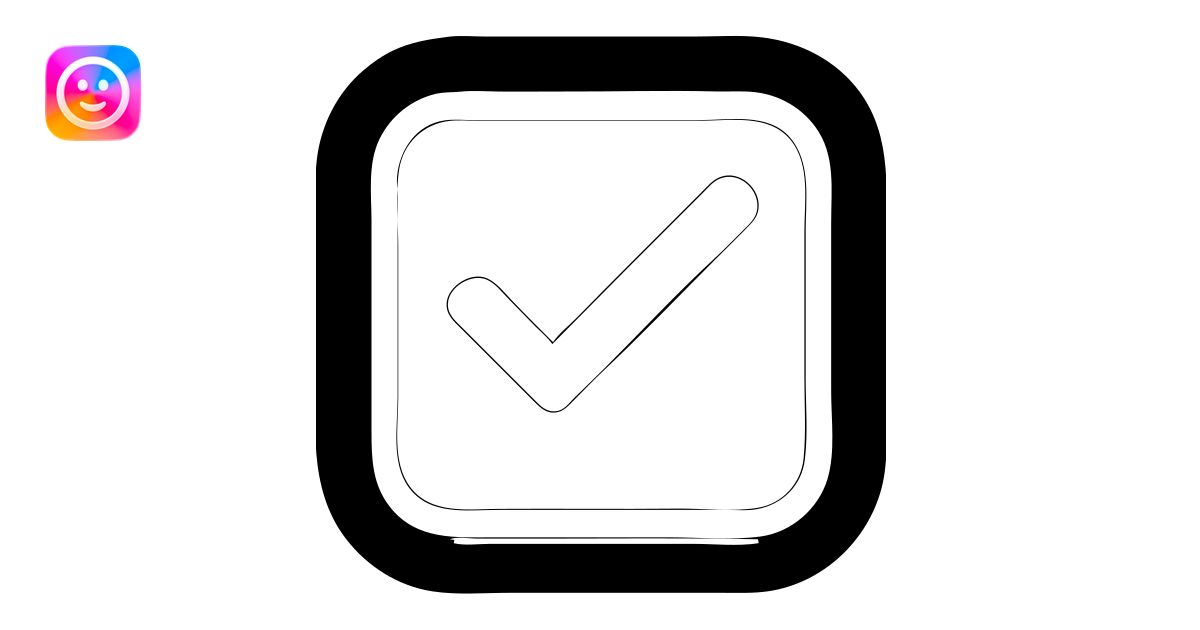 Edit the rounded square checkbox icon with a solid black fill. Make the ...