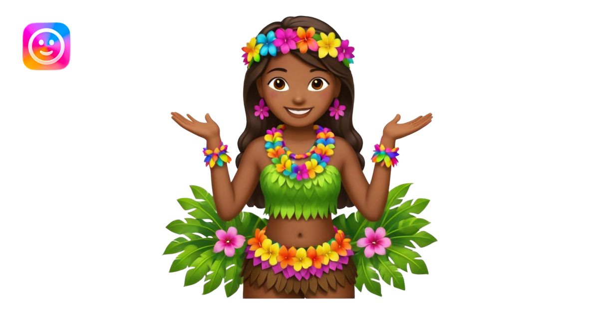 hula dancer, simple and colorful emoji | AI Emoji Generator