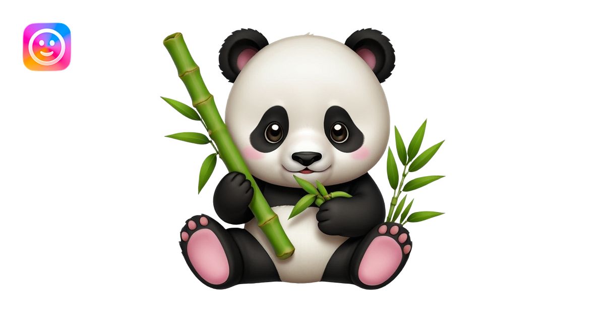 baby panda eating bamboo emoji | AI Emoji Generator