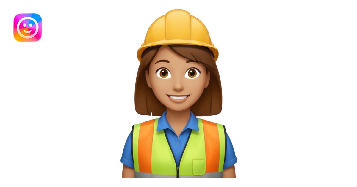 women, Waste Management, safety vest emoji | AI Emoji Generator