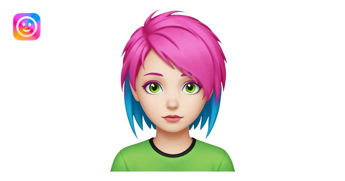 Neon Haired People different person,different hair color,1 person emoji ...