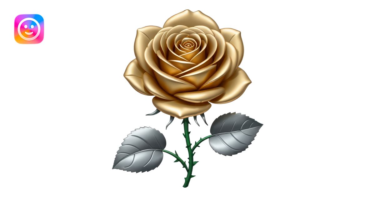 metal rose, without green leaves, just flower emoji | AI Emoji Generator