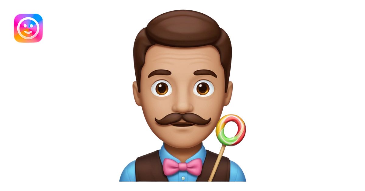 candy mustache man emoji | AI Emoji Generator