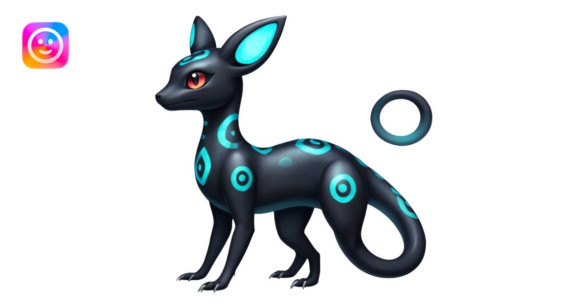 Nebulae Salandit-Umbreon-Fakémon-hybrid-creature (full body) emoji | AI ...