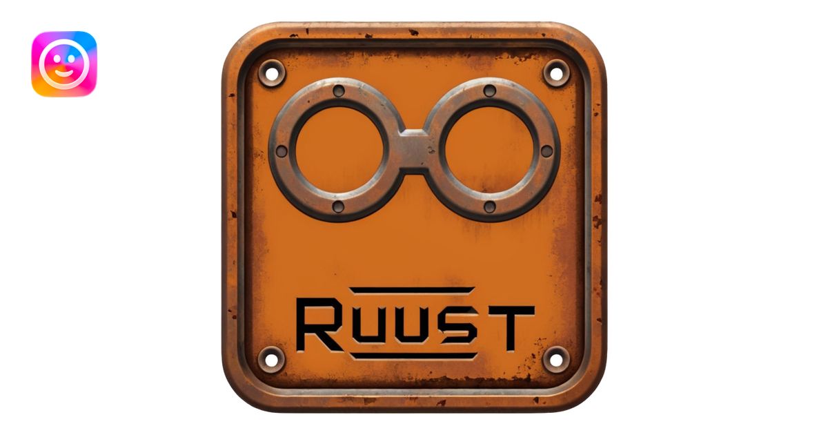 The game “rust” logo emoji | AI Emoji Generator