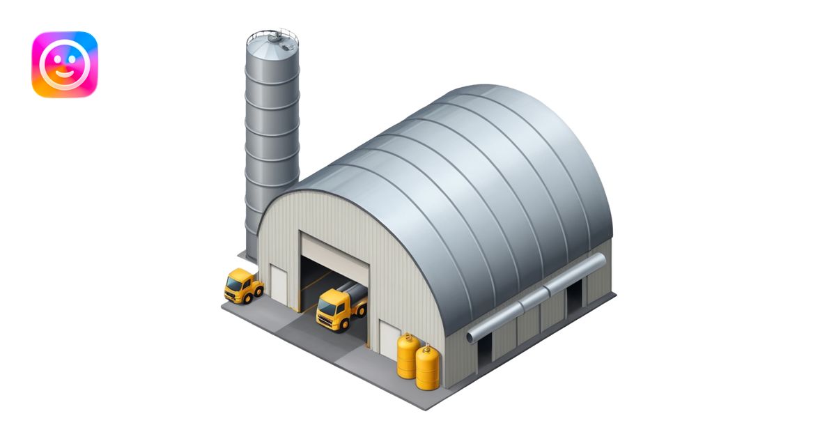 hangar, many fuel warehouse emoji | AI Emoji Generator