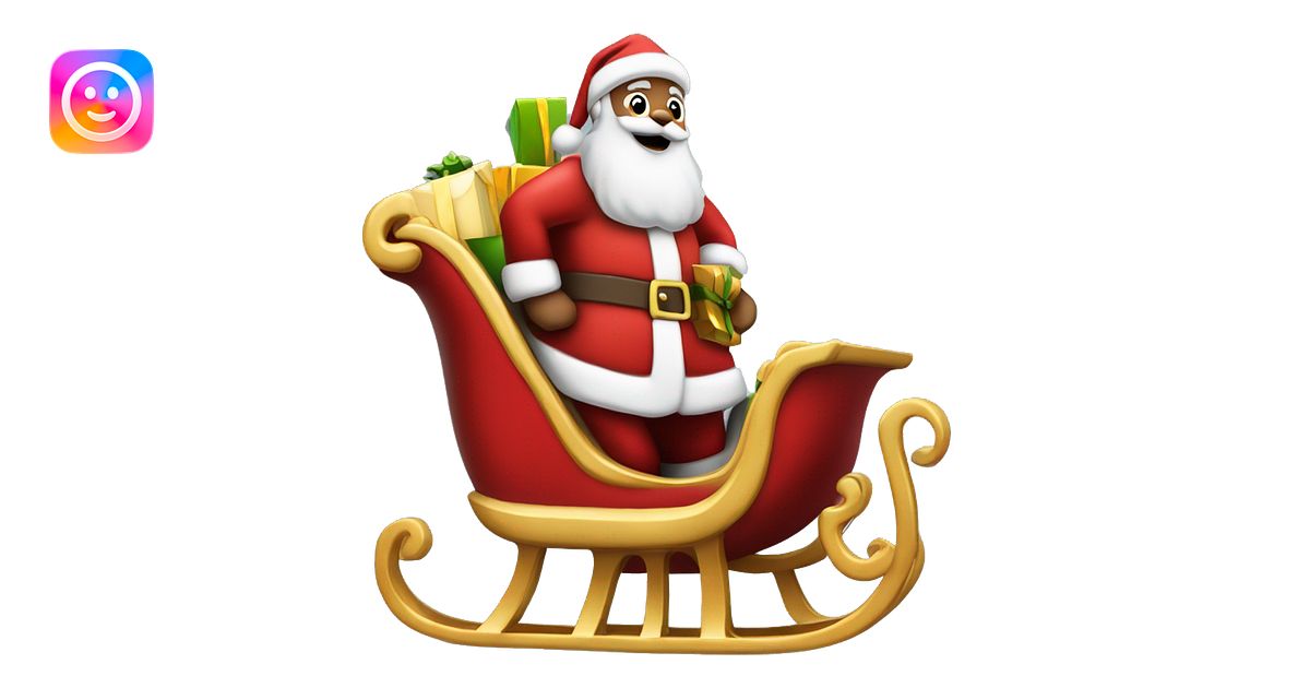 Santa's sleigh side profile with presents in the back and santa sat ...