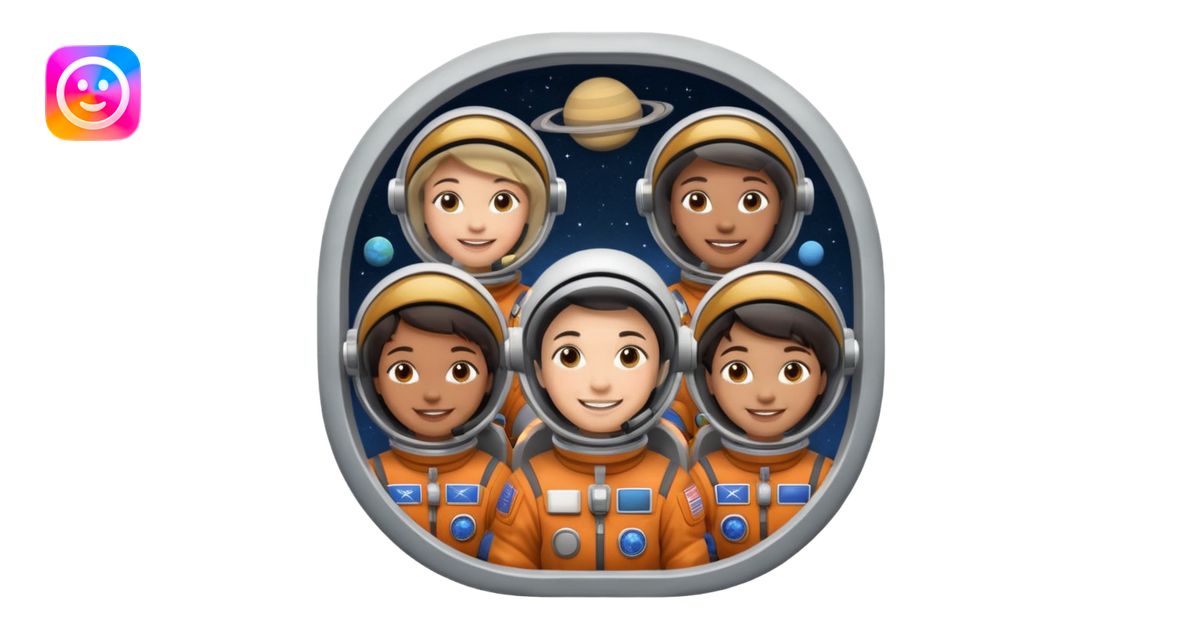 Space Station Crew, in space station emoji | AI Emoji Generator