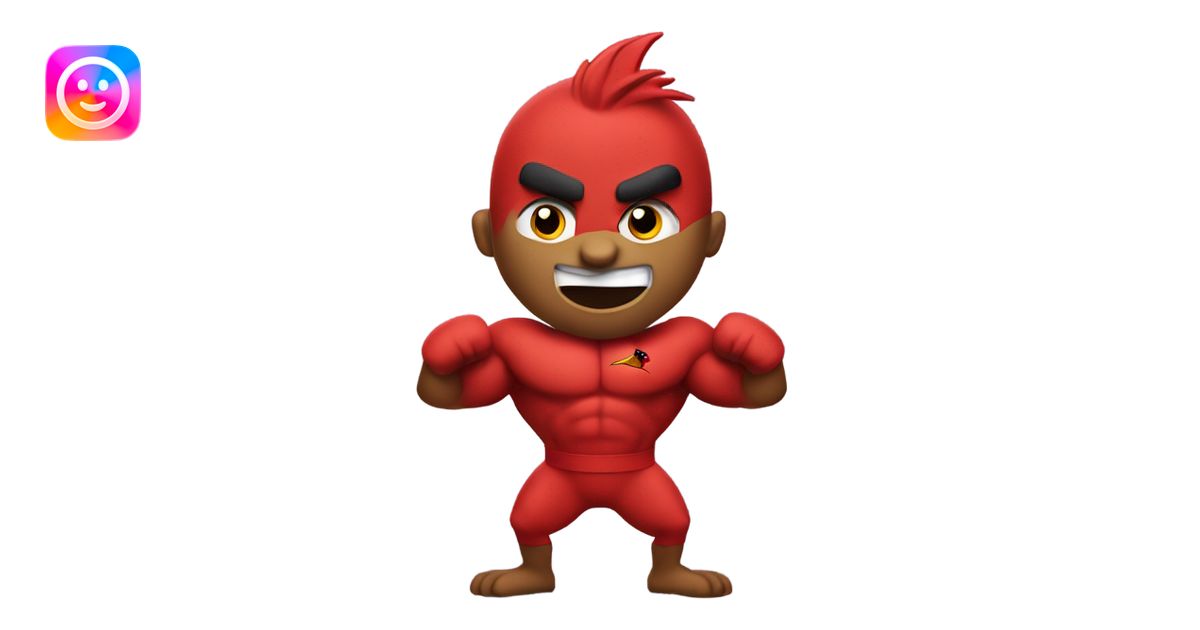 Cardinal flexing muscles emoji | AI Emoji Generator