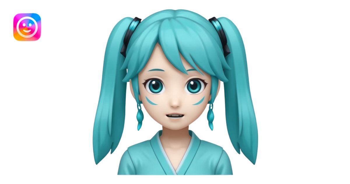 Hatsune miku with creepy face emoji | AI Emoji Generator