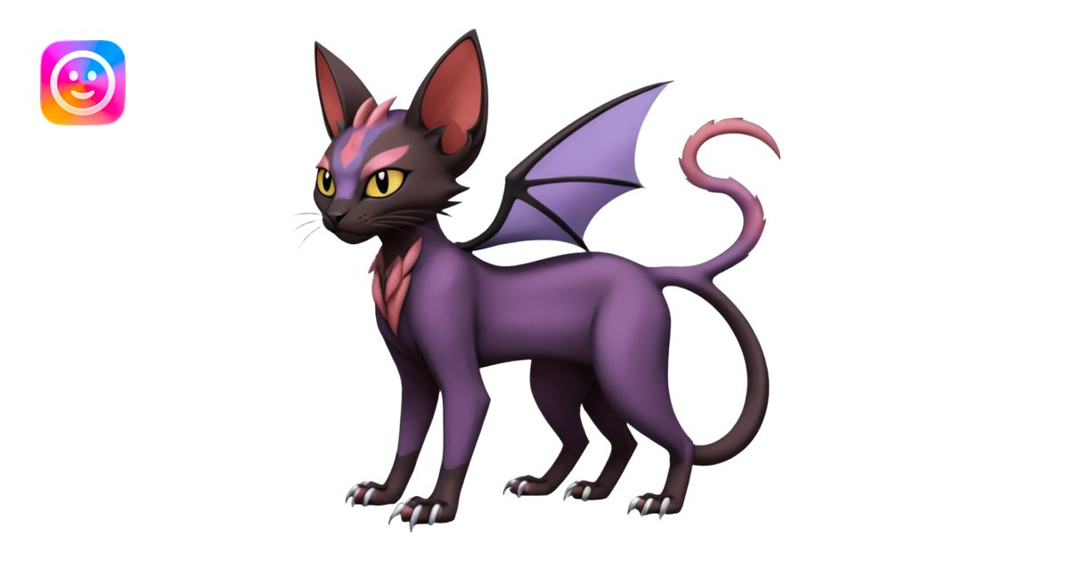 Black edgy Noivern-Noibat-Purloin-Torracat-Sphynx-Lykoi-Caracal-cat ...