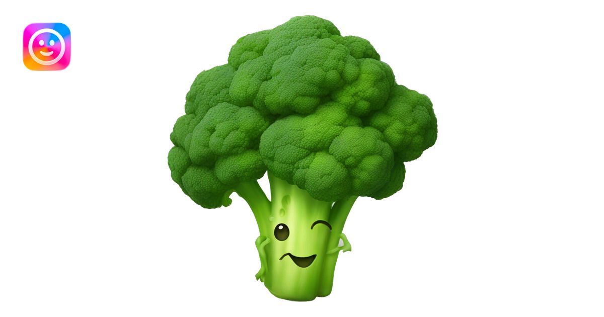 Broccoli and smileyface emoji | AI Emoji Generator