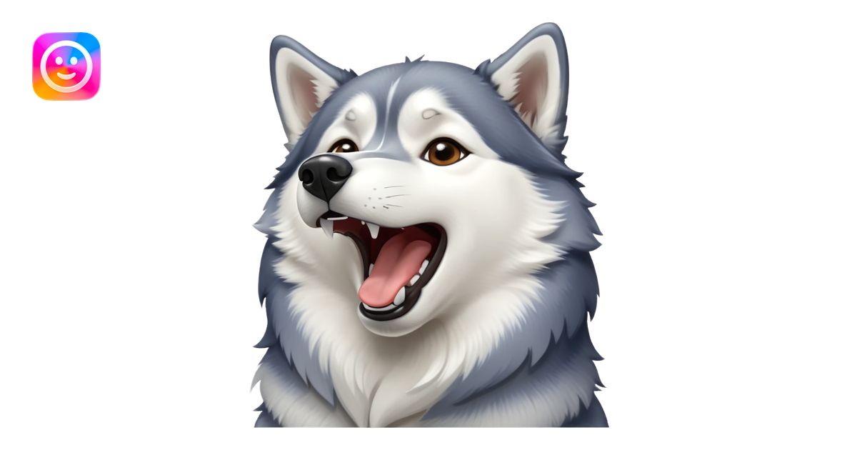 Husky howling in celebration emoji | AI Emoji Generator