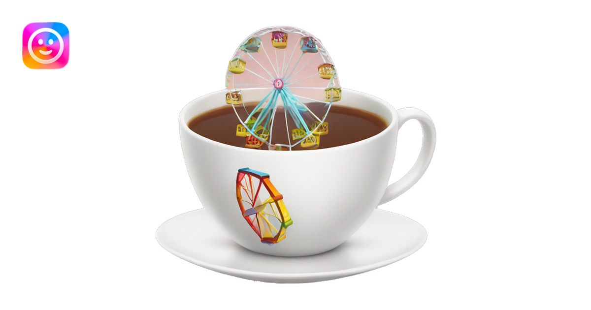 Ferris Wheel in a cup of tea emoji | AI Emoji Generator