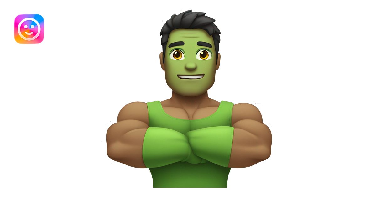 peepo green strong-muscle arms emoji | AI Emoji Generator