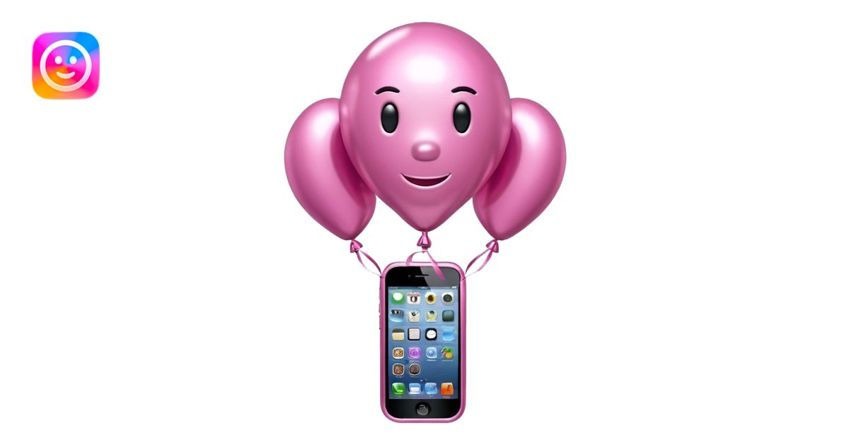 jeff koons style pink cell phone balloon sculpture emoji | AI Emoji ...