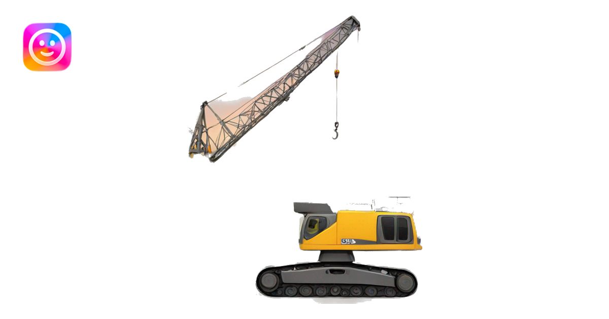 construction crane with a mustache emoji | AI Emoji Generator