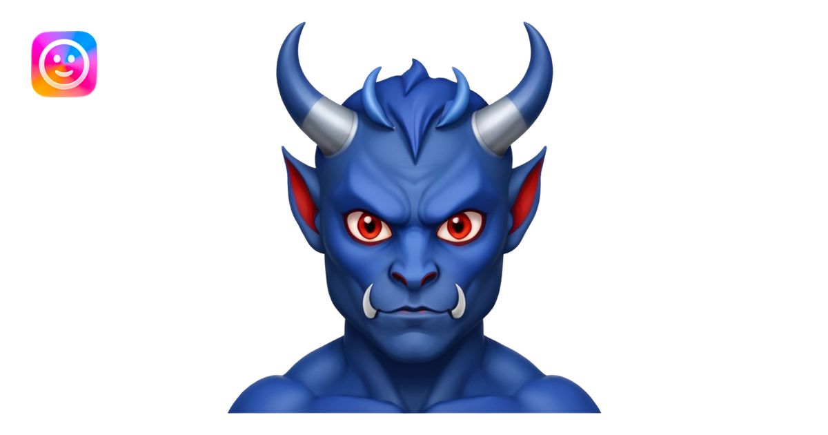 Blue Devil emoji | AI Emoji Generator
