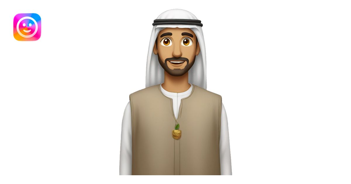 Arab man with keffeyah emoji | AI Emoji Generator