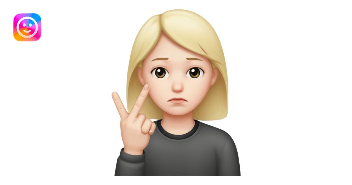Sad face that’s doing the middle finger emoji | AI Emoji Generator
