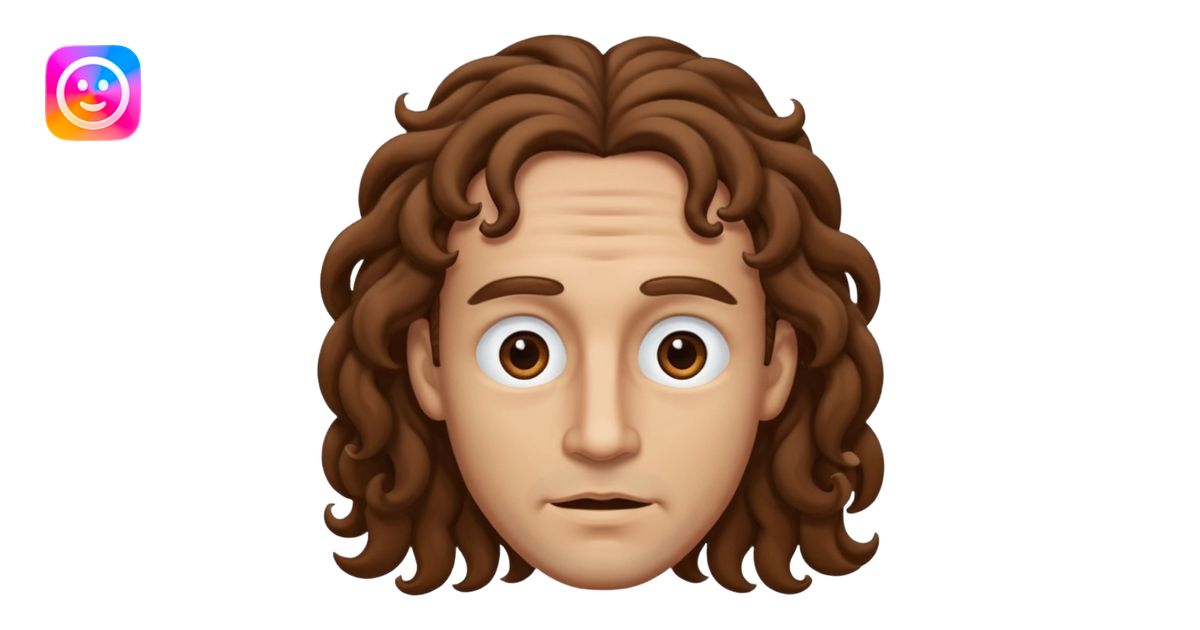 Make the curls on his forehead longer, above the eyes emoji | AI Emoji ...