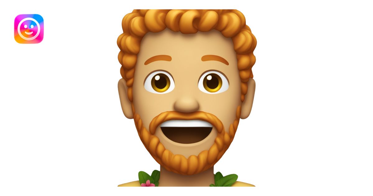 Ginger man in hawaii emoji | AI Emoji Generator