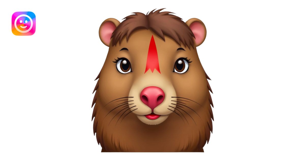 capybara with faka eye lashes and make up on - bright lipstick and eye ...