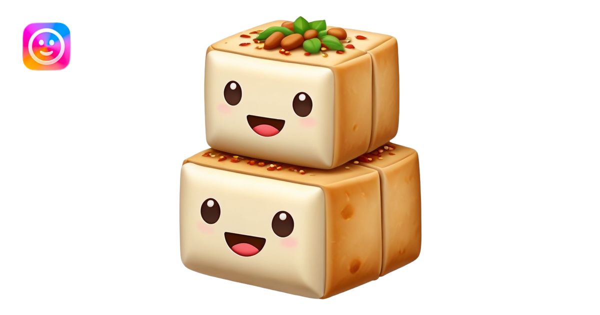 Hakka Stuffed Tofu with five spiced meat filling, simplified emoji ...