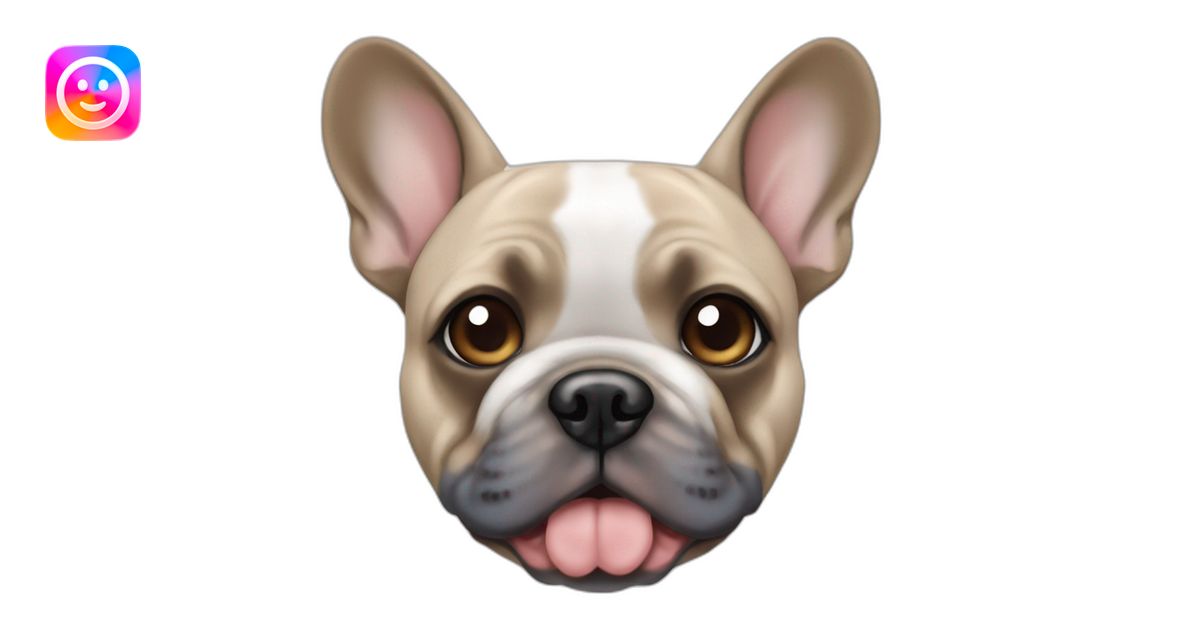 merle frenchie with one blue eye and one brown eye emoji | AI Emoji ...
