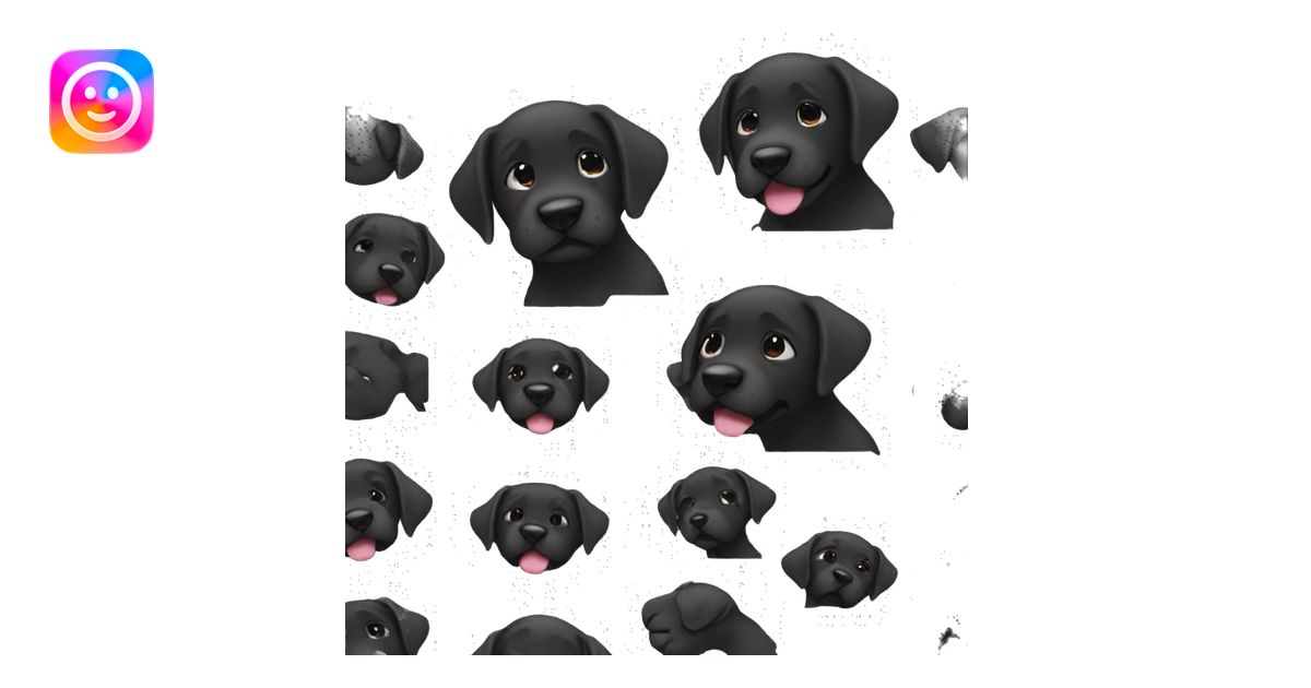 black labrador puppy is crying a lots of tears emoji | AI Emoji Generator