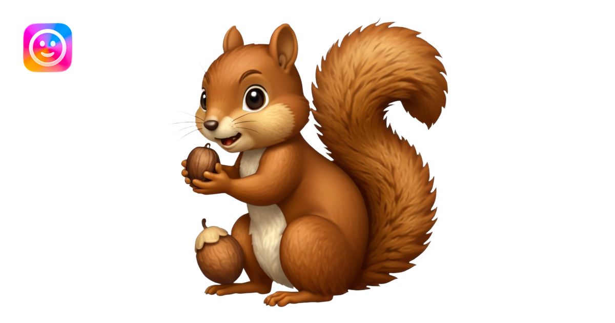 Squirrel bite acorn emoji | AI Emoji Generator