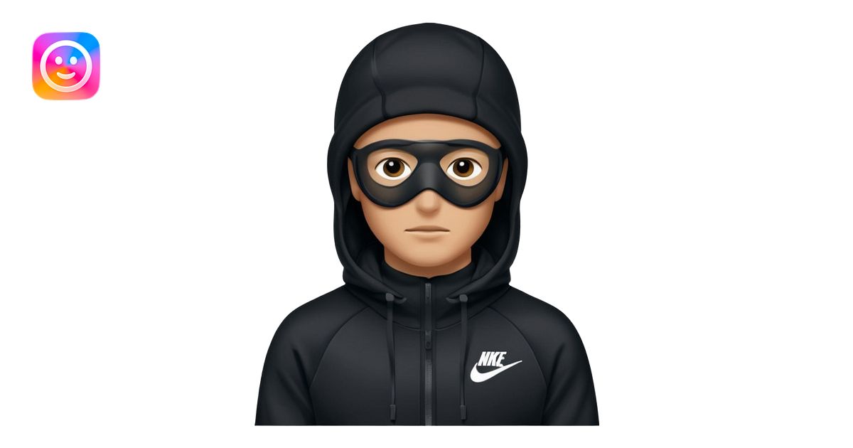 White person wearing a Nike Tex with hood and ski mask co all black and ...