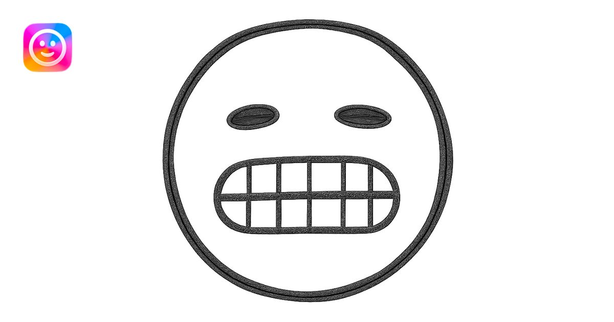 grimace hand drawn black outline style emoji | AI Emoji Generator