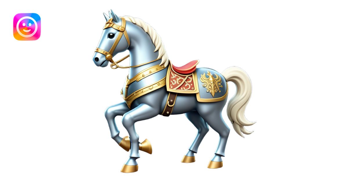 Clash of Clans aesthetic: Cinematic Playful Armored Horse Emoji ...